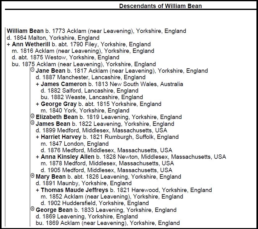 James Bean 1822-1899 | Joan Reid Genealogy